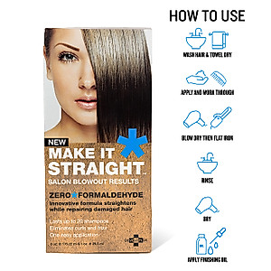 Make It Straight Blowout Spray, Straighten Hair, Eliminate Curls, and Protect Against Heat Damage, Enjoy Salon Blowout Results with Smooth, Sleek Hair, Free from Formaldehyde