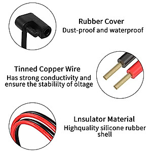 YACSEJAO SAE Spliiter Extension Cable 16AWG 2FT/60CM 1 to 2 SAE Connector Power Charger Adapter with 20A Protection Fuse and SAE Polarity Reverse Connector