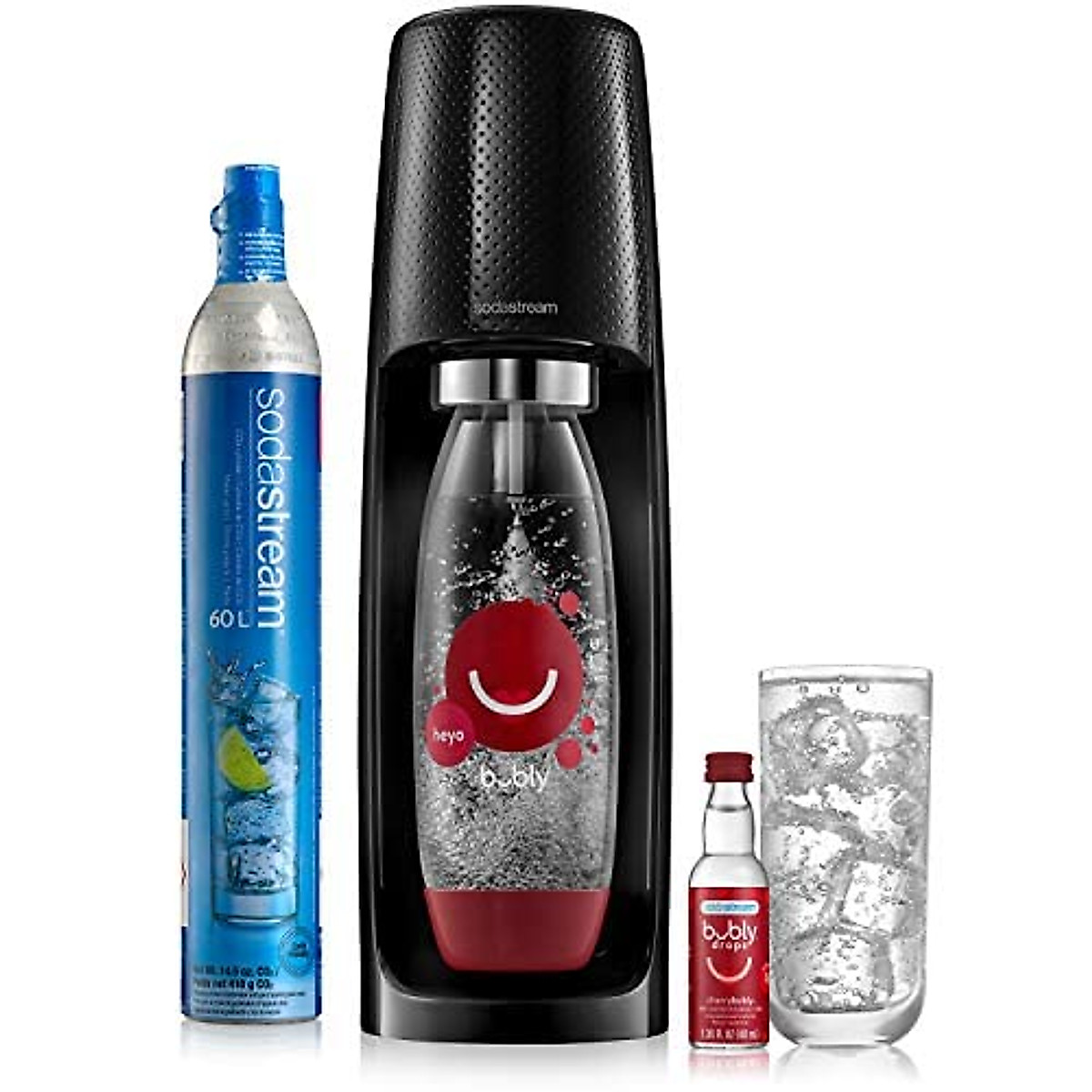 sodastream x Sparkling Water Maker Limited Edition Bundle (Black) Fizzi Kit With bubly Drops, 1 Liter