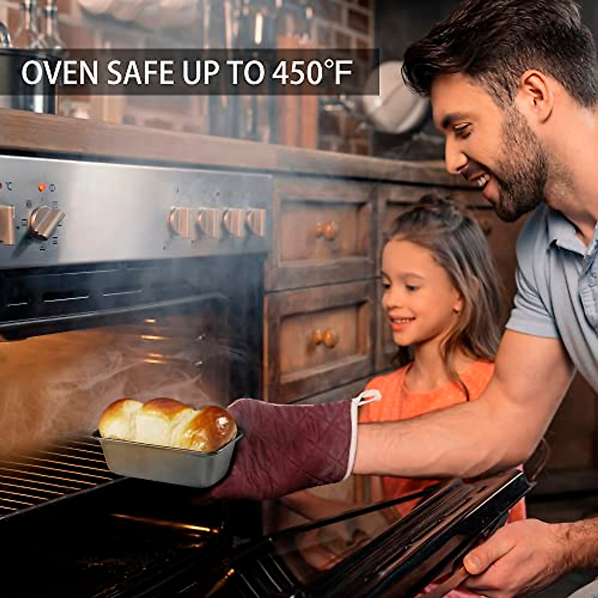 Tiawudi 6 Pack Mini Loaf Pans, Non-Stick Baking Bread Pan, Carbon Steel Bakeware