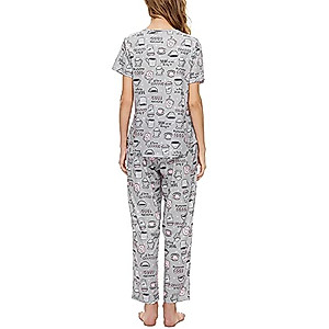 MOYEE Womens Pajamas Set Sleepwear Casual Tops and Lounge Pants Soft Sleeping Pjs Set with Pockets