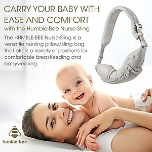 HUMBLE-BEE Nurse-Sling: The Ultimate Nursing Pillow and Sling Bag for Breastfeeding Moms, Supporting Comfortable Feeding Positions Anywhere, Anytime, My Breast Friend Baby Nursing Pillow - (Gray)