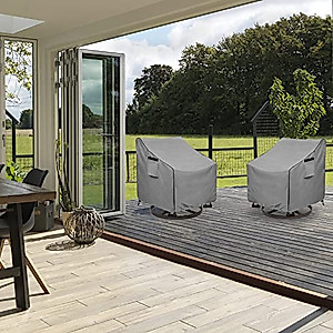 Okcool Outdoor Swivel Chair Cover 2 Pack,Outdoor Furniture Patio Chair Covers Waterproof Clearance,(30" W x 34" D x 38.5" H) Outdoor Lawn Patio Furniture Covers,Grey