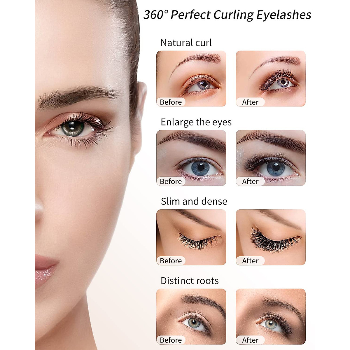 Heated Eyelash Curlers Lash Curler：Electric Eyelash Curlers, Rechargeable Lash Curler with Eyelash Comb for Quick Natural Curling Makeup Natural Curling Eye Lashes and 24 Hours Long Lasting