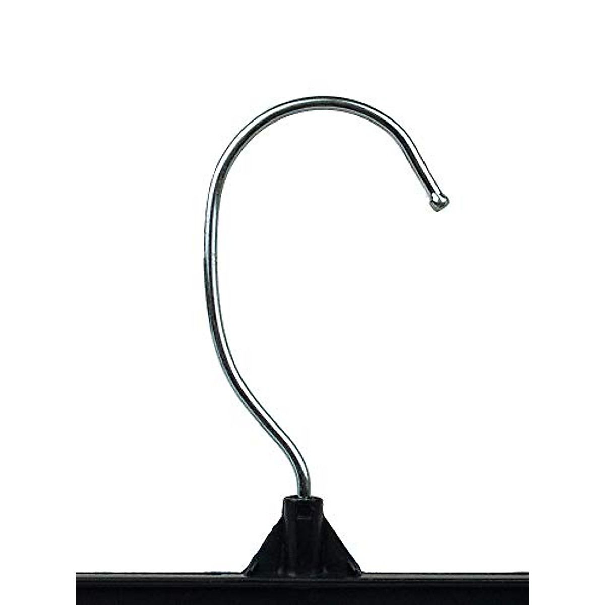 Hangon Recycled Plastic with Ridged Clips Pants Hangers, 12 Inch, Black, 10 Pack