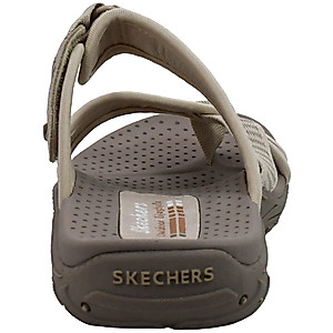 Skechers Women's Reggae-Rasta Flip-slop Sandals Flop, Light Tan, 11 M US