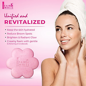 Fair & White So White Skin Brightening Soap - 200g / 7 oz - Exfoliating Soap, Helps to Reduce Blemishes on: Body, Knees, Underarms, Armpit