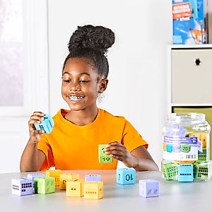 hand2mind Multiple Representation Dice, Large Foam Dice for Classroom, Subitizing Dice, Math Manipulatives Kindergarten, Educational Toys for Elementary Kids, Math Learning Tools (Set of 16)