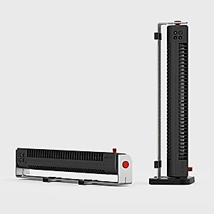 SHARPER IMAGE AXIS 16 Airbar Tower Desk Fan with Task Light, Full-Range Tilt, 3 Speed Touch Control, Black