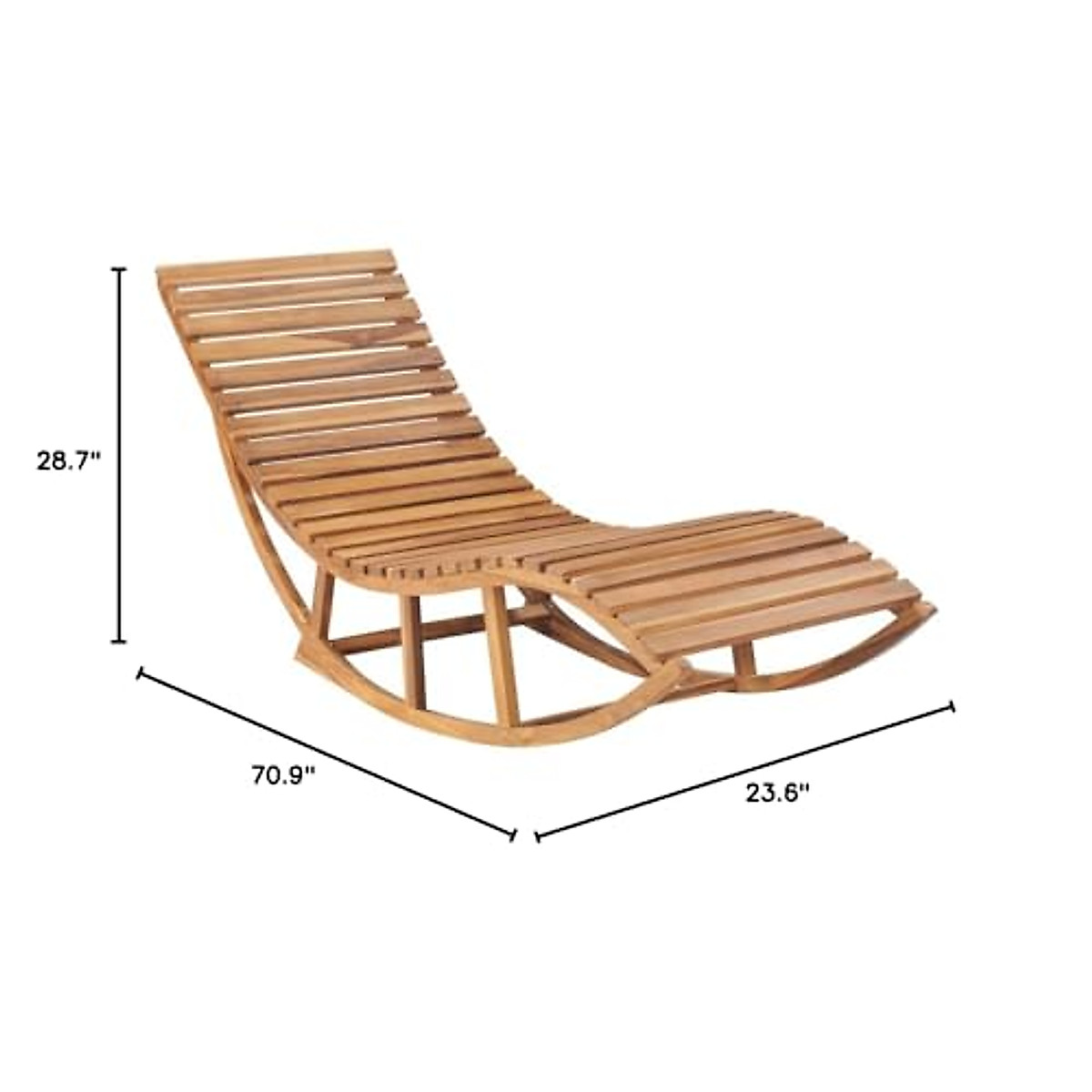 BaraSh Rocking Sun r with Cushion Patio Swivel Rocker Chairs Wooden Recliner Wood Outdoor Chair Wicker Rocking Chair Solid Teak Wood