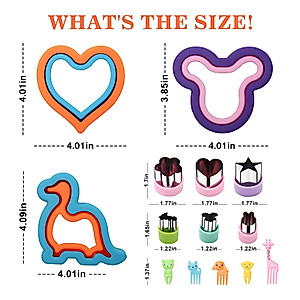 19 PCS Sandwich Cutter and Sealer Set, Vegetable Cookie Cutters Set for Kids Lunch Bento Box, Bread Decruster Pancake Maker Different Shape DIY Mold for Boys Girls