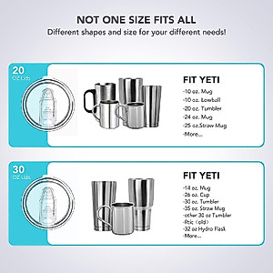 Compatible with Yeti Lids 20 oz Replacement Lid, Ozark Trail and More Splash Resistant Lids Spill Proof Tumbler Lid Clear Cup Silicone Sliding Covers BPA Free(2 Pack)