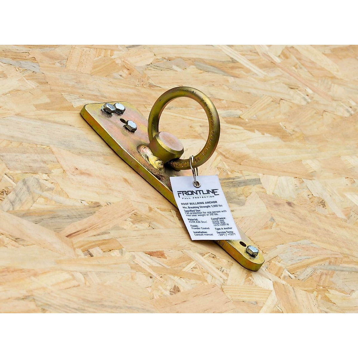 Frontline ROB01 Bull Ring Reusable Roof Anchor | Fall Arrest | Fall Restraint | Positioning Applications | Zinc Plated Steel | OSHA & ANSI Compliant (Wooden Structures)