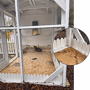 ARRYNTHEON Landscape Edging Kit 6.7 in Tall Decorative Double-Sided Wood-Look Fence Garden Border, Flower Bed Edging with 30 Anchoring Spikes, 13.9 Foot Kit (White)