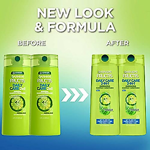 Garnier Fructis Fortifying 2-in-1 Shampoo and Conditioner for Stronger-Looking Hair with Touchable Softness, Daily Hair Care for Men and Women, Vegan, Paraben-Free 22 Fl Oz, 2 Count