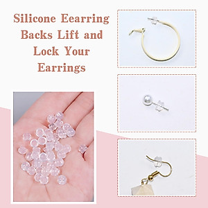 Silicone Earring Backs, Clear Earring Backings, 20PCS Soft Earring Stoppers, Safety Back Pads Backstops, Earring Stopper Replacement for Fish Hook Earring Studs Hoops