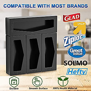MFTEK Ziplock Bag Organizer for Kitchen Drawer, Plastic Bag Holder Baggie Storage Organizer, Compatible with Gallon, Quart, Sandwich and Snack Variety Size Bag