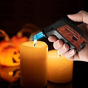 2 Pack Torch Lighter, Zoocura Triple 3 Jet Flame Butane Lighters Refillable Torch Lighters Adjustable Gas Lighter With Safety Lock Windproof Lighters Gift for Men BBQ Grill Camping (Fuel Not Included)