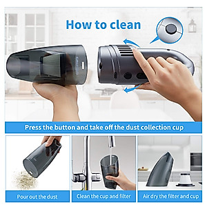 GRUNDIG Handheld Vacuums Cordless,Portable Handheld Vacuum Cleaner with Powerful Suction,5000PA Rechargeable Car Vacuum Cleaner, Handheld Hoover,Lightweight Wet Dry Vacuum for Home, Car and Pet