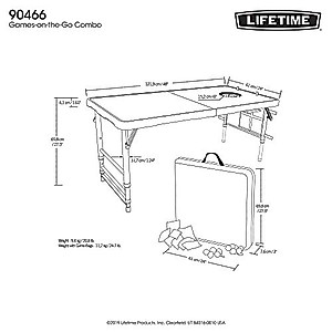 Lifetime Heavy Duty Outdoor Cornhole, Ladderball Game and Table Combo Set, 48 x 24 x 27.5 inches; 48 Pounds