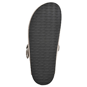 WHITE MOUNTAIN Shoes Bari Leather Footbeds Clog, Taupe/Suede W/Faux Fur, 7 M