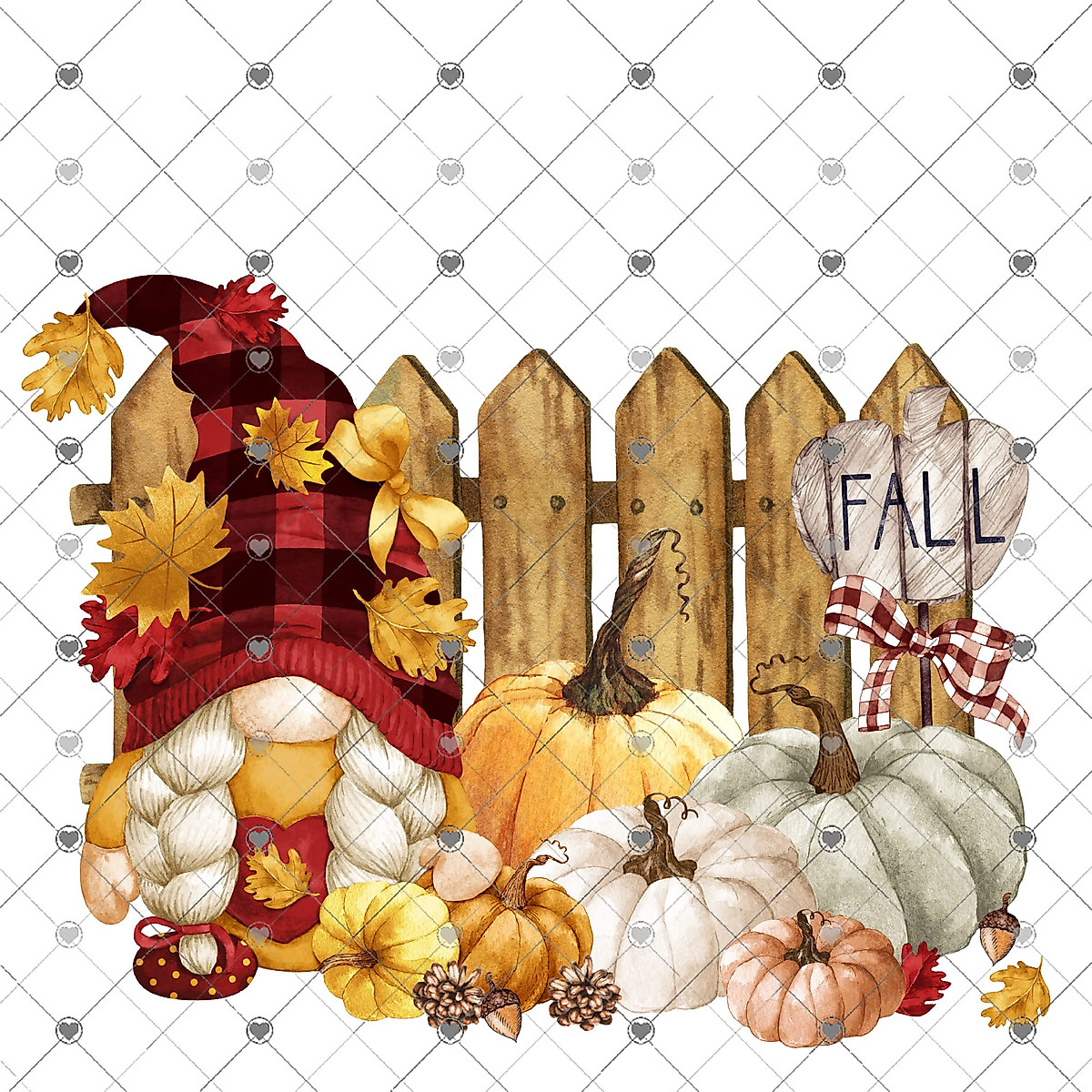 Fall Gnome Pumpkin Sublimation Transfer, Ready to Press, Autumn, Leaves, Pumpkins, Gnome Sublimation Transfer, Harvest, Ready to Use (Mug x4)