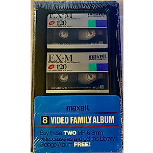 Bonus Pack of Two Maxell P6-120 EX-M 8mm Tapes, and Library Storage Case