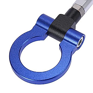X AUTOHAUX Blue Aluminum Alloy Front Bumper Trailer Ring Eye Towing Tow Hook Screw for Subaru Impreza WRX BRZ