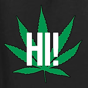 Wild Bobby Hi Funny Marijuana Pot Leaf Weed Unisex Graphic Hoodie Sweatshirt, Black, X-Large