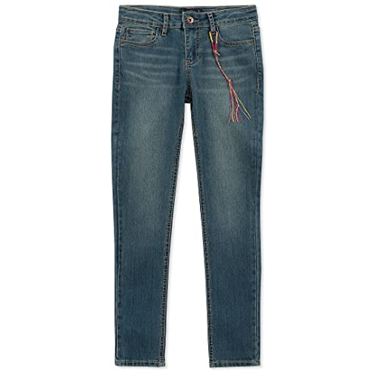 Lucky Brand Girls' Stretch Denim Jeans, Skinny Fit Pants with Zipper Closure & 5 Pockets, Ada Wash, 14