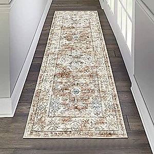 Pauwer Hallway Runner Rug 2'x6', Boho Washable Runner Rugs with Rubber Backing, Oriental Non Slip Carpet Runner for Hallways, Farmhouse Rug Runners for Kitchen Laundry Room Entryway Bathroom