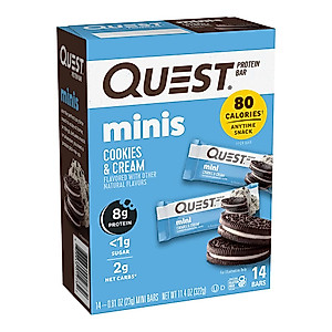Quest Nutrition Chocolate Chip Cookie Dough Protein Bars, 12 Count & Mini Cookies & Cream Protein Bars, 14 Count & Mini Chocolate Chip Cookie Dough Protein Bars, 14 Count