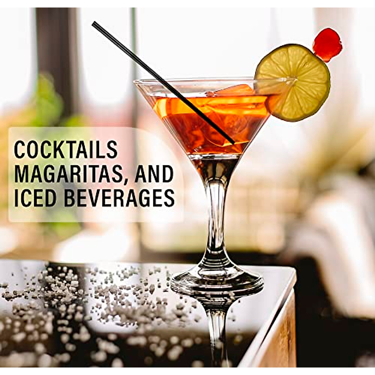 Party Bargains Disposable Coffee Stirrers 5", 360 Count, Black, Plastic Drink Stirrer Sticks, Cocktail Straws Bar Accessories, Hot Chocolate, Tea, Espresso Mixer, Cafes, Bistros, Hot Cold Beverages