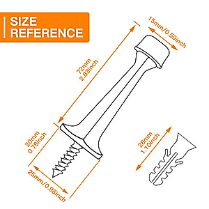 Door Stoppers for Bottom of Door - 6 Pack WINONLY Door Stops with Soft Rubber Tips Wall Protector Heavy Duty Solid Rigid Door Stoppers, Satin Nickel