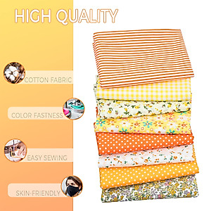 Aubliss 8pcs Fat Quarter Fabric Bundles (100% Cotton - 20‘’ x 20‘’ / 50cm x 50cm) Quilting Cotton Craft Fabric Pre-Cut Squares Sheets for Patchwork Sewing Quilting Crafting