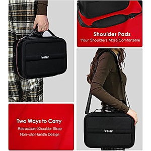 ivoler Carrying Storage Case for Nintendo Switch/For Switch OLED Model (2021),Portable Travel All Protective Hard Messenger Bag Soft Lining 18Games for Switch Console Pro Controller Accessories Black