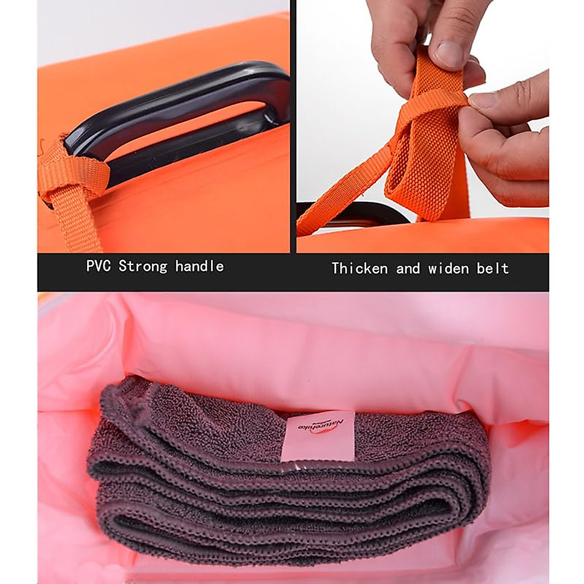 Naturehike Swim Buoy Inflatable Swimming Tow Float Difting Bag Dry Bag Water Sport Storage Bag(Orange)