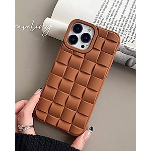 Ginkgonut Compatible with iPhone 13 Pro Case for Women/Girls, Cute 3D Laid Desgin Soft Silicone Shockproof Raised Bumper Corners Case for iPhone 13 Pro（Brown）