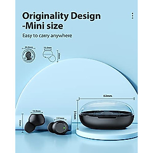 True Wireless Earbuds Headphones with Digital Power Display IPX7 Waterproof Ear Buds in-Ear Earphones for Android Gaming PC Computer Laptop TV Music Sport