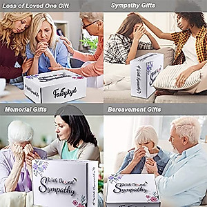 7 Pieces Sympathy Gift Baskets, Condolences Gift Basket, Sympathy Gifts for Loss of Loved One, Bereavement Gifts for Funeral, Memorial Gifts for Loss of Mom Husband Friends Dad