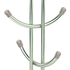 FitWell Mug Holder for Counters,Holds 8 Large Mugs,Coffee Mug Tree for Countertops,Mug Holder Stand,Space Saver for Kitchen Cabinets, Portable Coffee Mug Holder (Chrome)