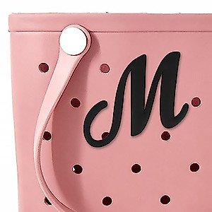 TOYMIS Decorative Lettering for Bogg Bag, 3D Letter Charms for Bogg Bag Alphabet Letters Decor Alphabet Letters for Bogg Bag for Personalizing Handbag DIY White (M,Black)