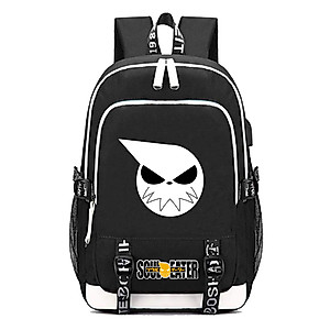WANHONGYUE SOULEATER Anime Rucksack Schoolbag Laptop Backpack with USB Charging Port and Headphone Jack /5