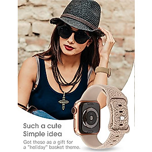 TOYOUTHS 2 Packs Boho Engraved Bands Compatible with Apple Watch Bands 41mm 40mm 38mm Women Men Girl, Bohemian Designer Sport Soft Silicone Fancy Dressy Straps for iWatch Series 9/SE/8/7/6/5/4/3/2/1