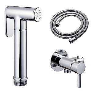 JIYTG Hand Shower for Toilet Use Hand Held Toilet Bidet Sprayer Toilet Bidet Sprayer kit Brass with Hose Cold Water Chrome Toilet Spray Gun Set