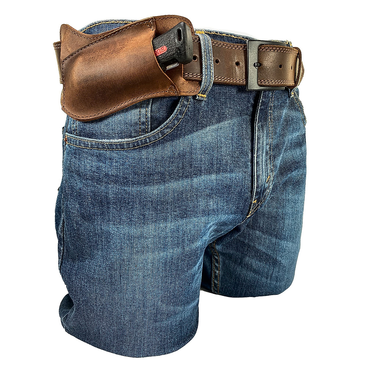 Valhalla Gear, Horizontal Knife Holster Handmade from Full Grain Leather - Multitool Holder, Tool Case, Camping & Outdoor Accessories :: Bourbon Brown