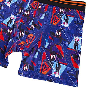Spiderman Boys Multipacks with Multiple Print Choices Available in Sizes 4, 6, 8, 10, and 12, 7-Pack Athletic Boxer Brief_Spiderverse