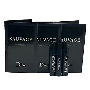 Dior Christian SAUVAGE MEN Sample Spray EDT Perfume Vial 1 ml /0.03 oz - 3 PCS