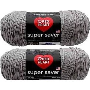 Bulk Buy: Red Heart Super Saver (2-Pack) (Dusty Grey, 7 oz Each Skein)