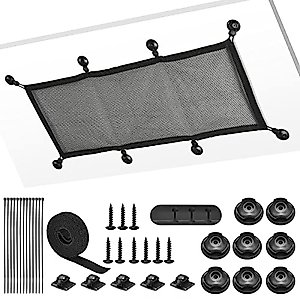 Cable Management Net Under Desk Kit, ZZM Privacy Mesh Cable Manager Flexible Under Desk Wire Net Large Capacity Cord Organizer Net for Office,Standing Desk, Home, 26 X 10 Inches (1 Pack)